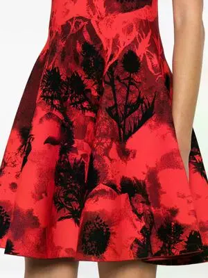 Alexander McQueen Crew-neck Mini Dress - Red