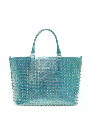 John Richmond Studded Metallic Tote Bag - Blue