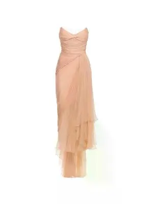 MARIA LUCIA HOHAN Jolie Lace-trimmed Pleated Dress - Pink
