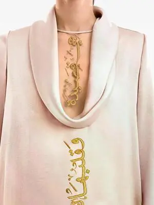 GEMY MAALOUF Calligraphy Cowl Neck Kaftan