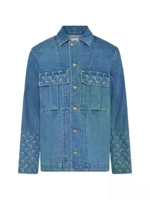 MARINE SERRE Moon-print Denim Jacket - Blue