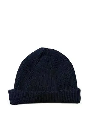 FORTELA Ribbed Knit Folded-Edge Beanie Blue