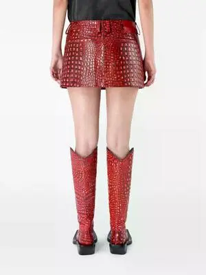 Camper Textured Leather Skirt With Zip