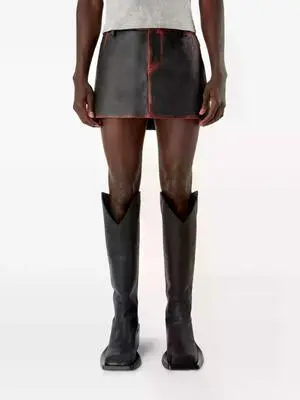 Camper Zip Fastening Leather Skirt