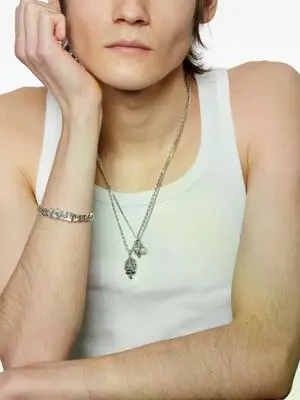 Emanuele Bicocchi Pearl Skull Necklace