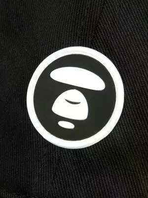 AAPE BY *A BATHING APE Moonface Logo-patch Cap - Black