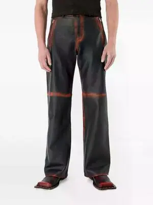 Camper Leather Zip Trousers - Black