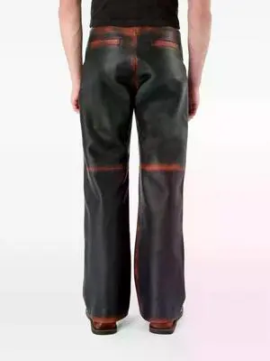 Camper Leather Zip Trousers - Black