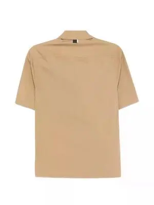 LOW BRAND Zip-up Patch-pocket Shirt - Neutrals