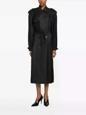 Saint Laurent Double-breasted Silk Trench Coat