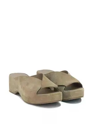 DEL CARLO Horus Crossover-strap Suede Sandals - Neutrals