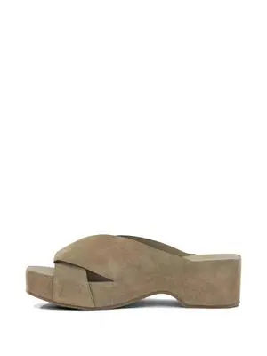 DEL CARLO Horus Crossover-strap Suede Sandals - Neutrals