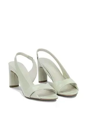 DEL CARLO Patent-leather Slingback Sandals - Green