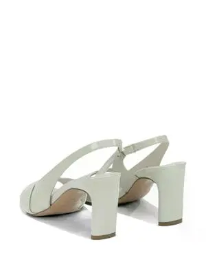 DEL CARLO Patent-leather Slingback Sandals - Green