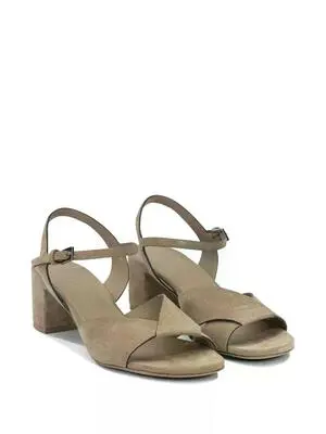 DEL CARLO Julia Crossover-strap Block-heel Sandals - Neutrals