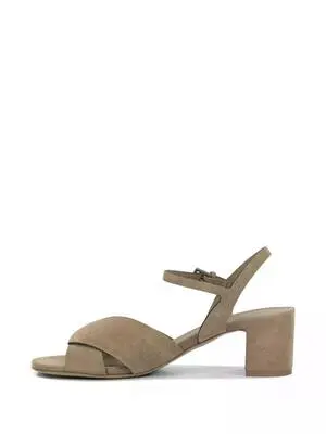 DEL CARLO Julia Crossover-strap Block-heel Sandals - Neutrals