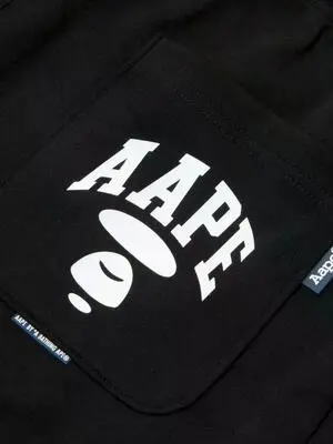 AAPE BY *A BATHING APE Moonface Patch Sweat Shorts - Black