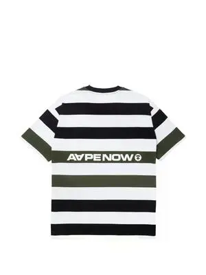 AAPE BY *A BATHING APE Moonface Patch Striped T-shirt