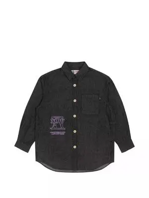 AAPE BY *A BATHING APE Logo-embroidered Button-down Cotton Shirt