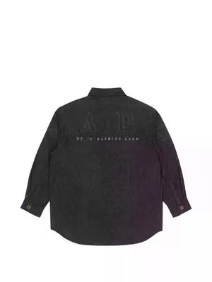 AAPE BY *A BATHING APE Logo-embroidered Button-down Cotton Shirt