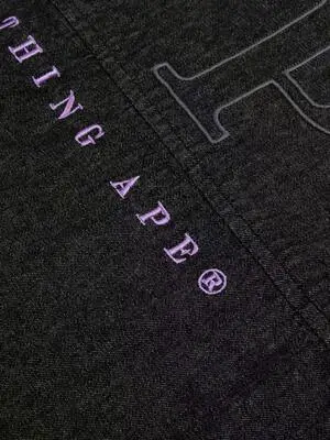 AAPE BY *A BATHING APE Logo-embroidered Button-down Cotton Shirt