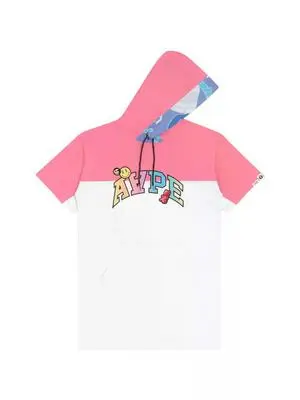AAPE BY *A BATHING APE Moonface Colour-block Hooded Mini Dress - White