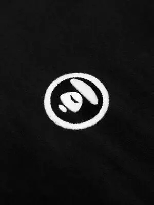 AAPE BY *A BATHING APE Moonface Embroidered Graphic-patch Shirt - Black