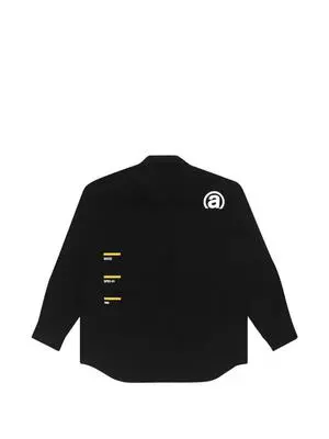 AAPE BY *A BATHING APE Moonface Logo-print Button-down Cotton Shirt - Black