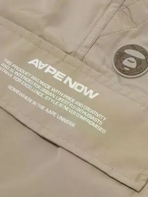 AAPE BY *A BATHING APE Moonface Patch-detailed Cargo Shorts - Neutrals