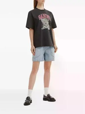 GANNI Logo-print T-shirt - Grey