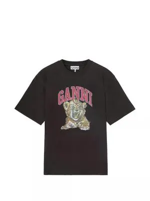GANNI Logo-print T-shirt - Grey