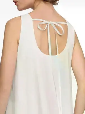 GANNI Cotton U-neck Sleeveless Dress With Frill Detailing