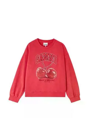GANNI Cherry-print Sweatshirt