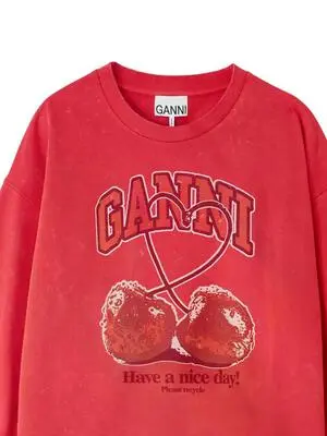 GANNI Cherry-print Sweatshirt