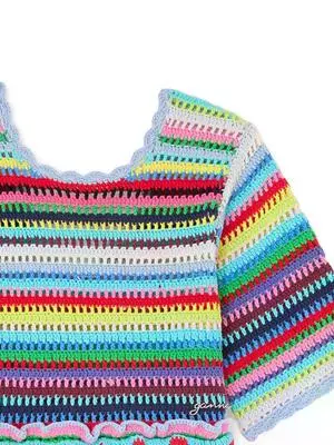 GANNI Striped Ruffled Blouse