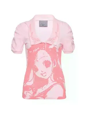 Ashley Williams Amelia Manga-intarsia Polo Shirt