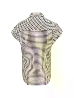 OPEN YY Check-pattern Contrast-trim Shirt - Neutrals