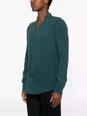 Sease Fish Tail Band-collar Long-sleeve Shirt