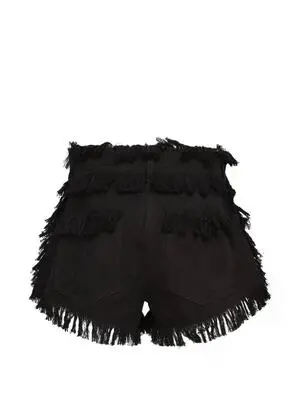 MSGM Fringe-trimmed Denim Shorts