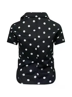 PUSHBUTTON Polka-dot Ruffled Shirt - Black