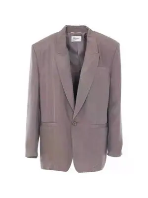 Saint Laurent Button-fastening Silk Jacket - Brown