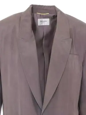 Saint Laurent Button-fastening Silk Jacket - Brown