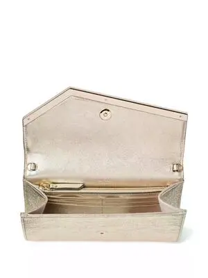 JIMMY CHOO Brilliance Fabric Clutch Bag With Chain Strap - Gold