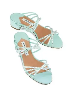 AQUAZZURA Tell Me Crystal Sandals - Blue