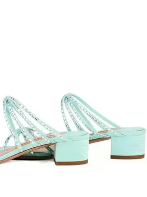 AQUAZZURA Tell Me Crystal Sandals - Blue