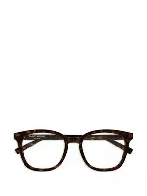 Saint Laurent Tortoiseshell Geometric Glasses - Brown