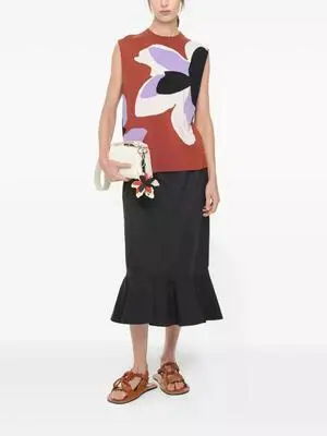 Plan C Flower Intarsia-knit Vest