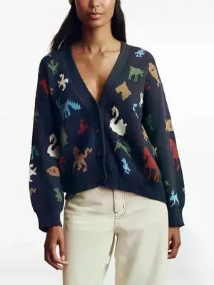 The Great. Pictograph Jacquard-knit Cardigan