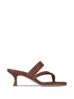 Manolo Blahnik Susa Strappy Leather Sandals - Brown