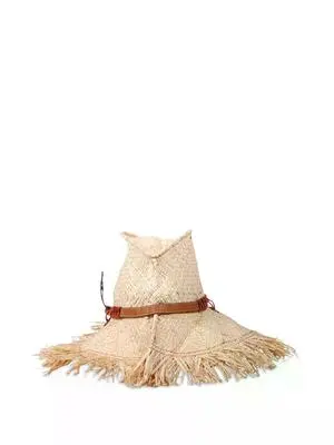 CUBA LAB Fringed Woven Hat - Neutrals